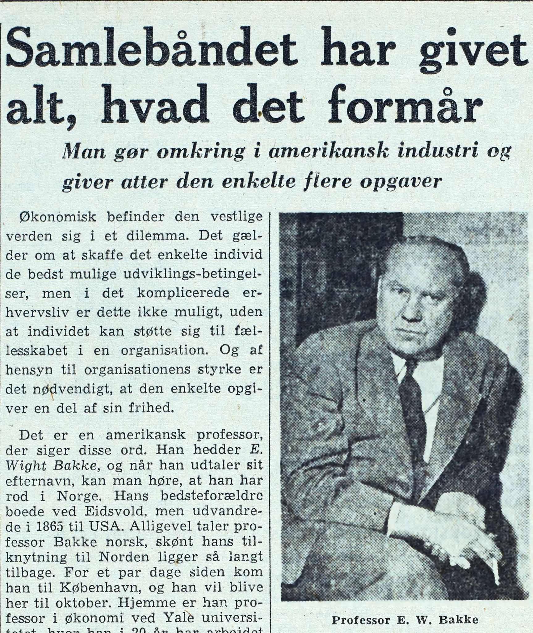 Edward W. Bakke - CBS 100